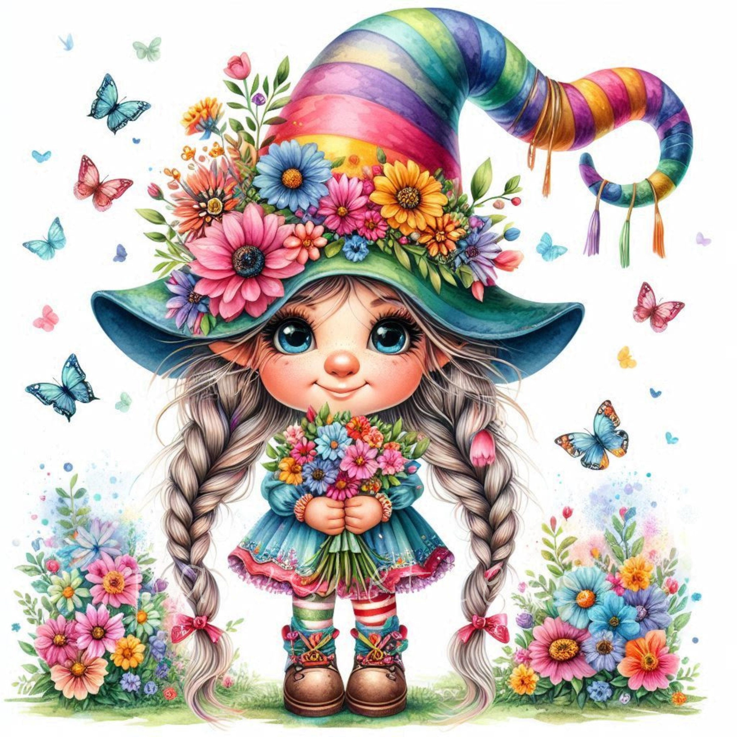 Watercolor Garden Gnomes Clipart Set of 10 High Quality 300 DPI Jpegs ...