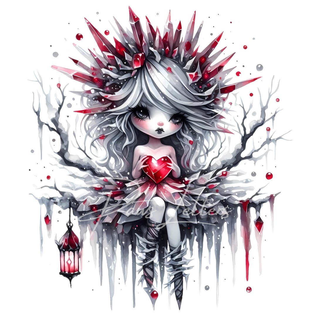 10 JPG Watercolor Ice Witch Clipart, Spooky Halloween Girl, Snow ...