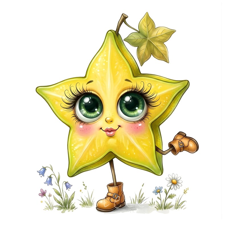 25 Kawaii Fruit Clipart: Whimsical Cute Fruit Art Bundle Summer Food ...