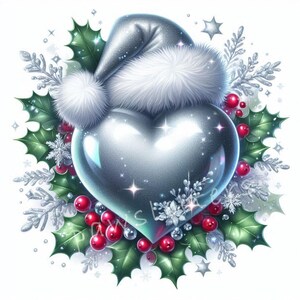 Winter Christmas Silver Hearts Clipart | Set of 10 | High Quality 300 ...