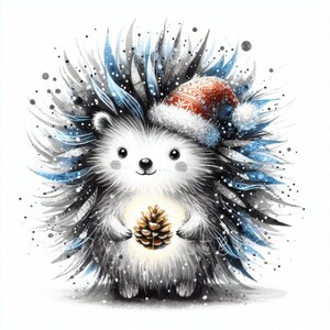 Winter Hedgehog Clipart | Set of 10 | High Quality 300 DPI Jpegs ...