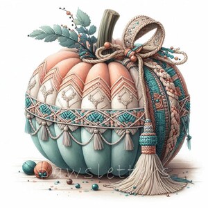 Boho Chic Pumpkin Clipart | Set of 10 | High Quality 300 DPI Jpegs ...