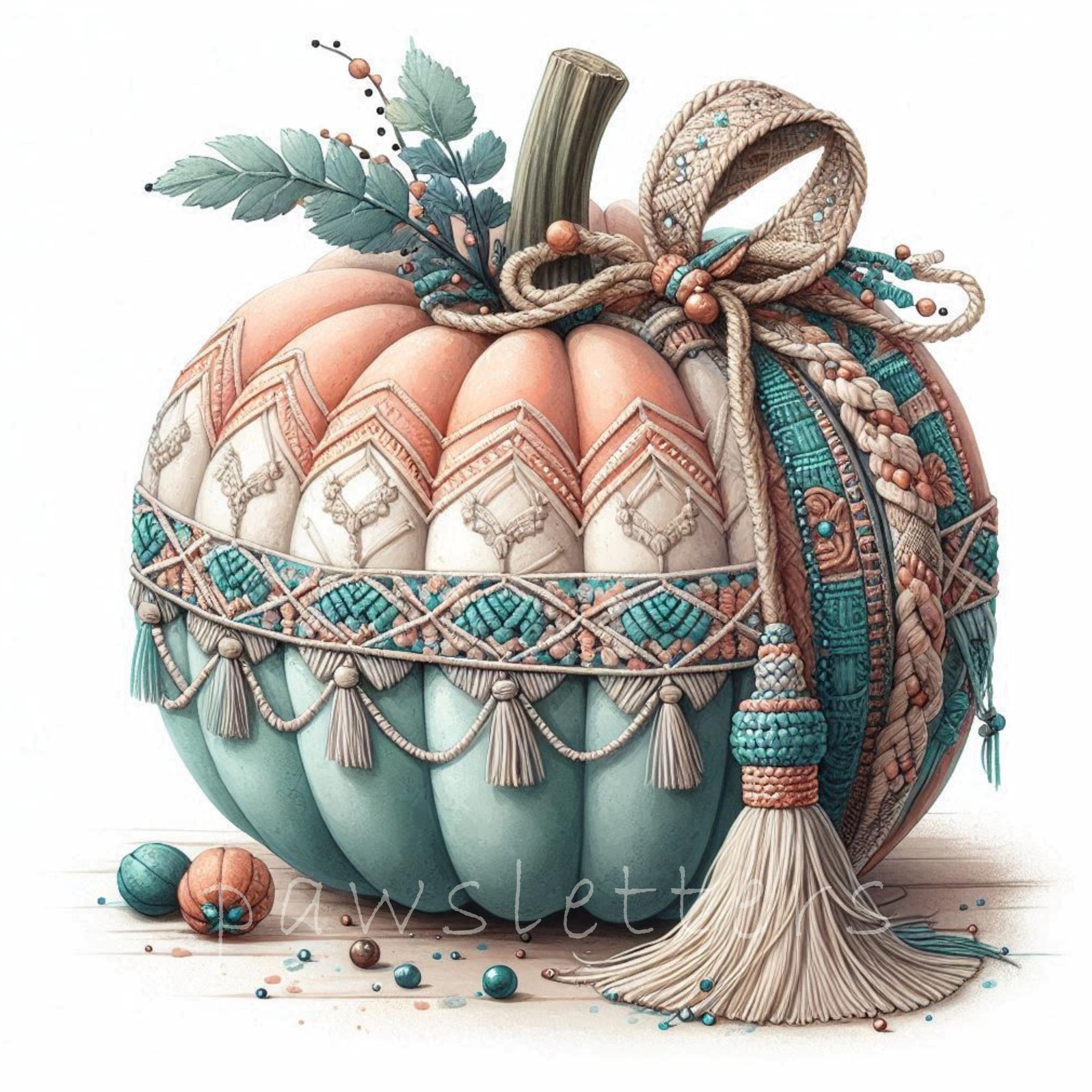 Boho Chic Pumpkin Clipart | Set of 10 | High Quality 300 DPI Jpegs ...