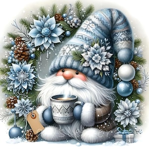Cozy Winter Gnomes Clipart | 10 High Quality 300 DPI Jpegs | Watercolor ...