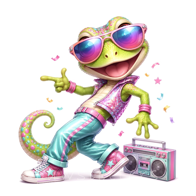 Disco Party Animal Clipart, 25 JPG Retro Music & Dance Groovy 70s ...