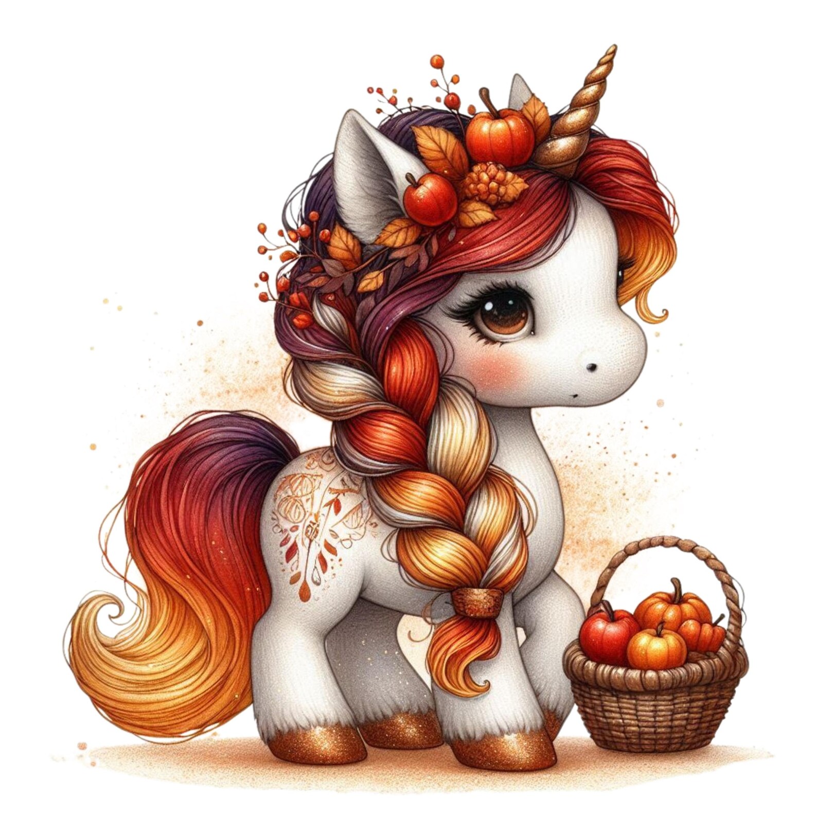 Hello Autumn Harvest Unicorn Clipart | Set of 10 Pngs | Baby Unicorn ...