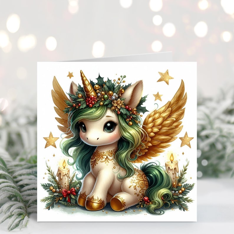Yuletide Spirit Unicorn Clipart 10 High Res Watercolor Jpgs, Junk ...