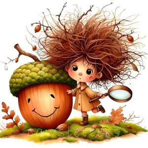 Acorn Clipart | 10 Curious Autumn Kids JPG | High Quality Fall Forest ...