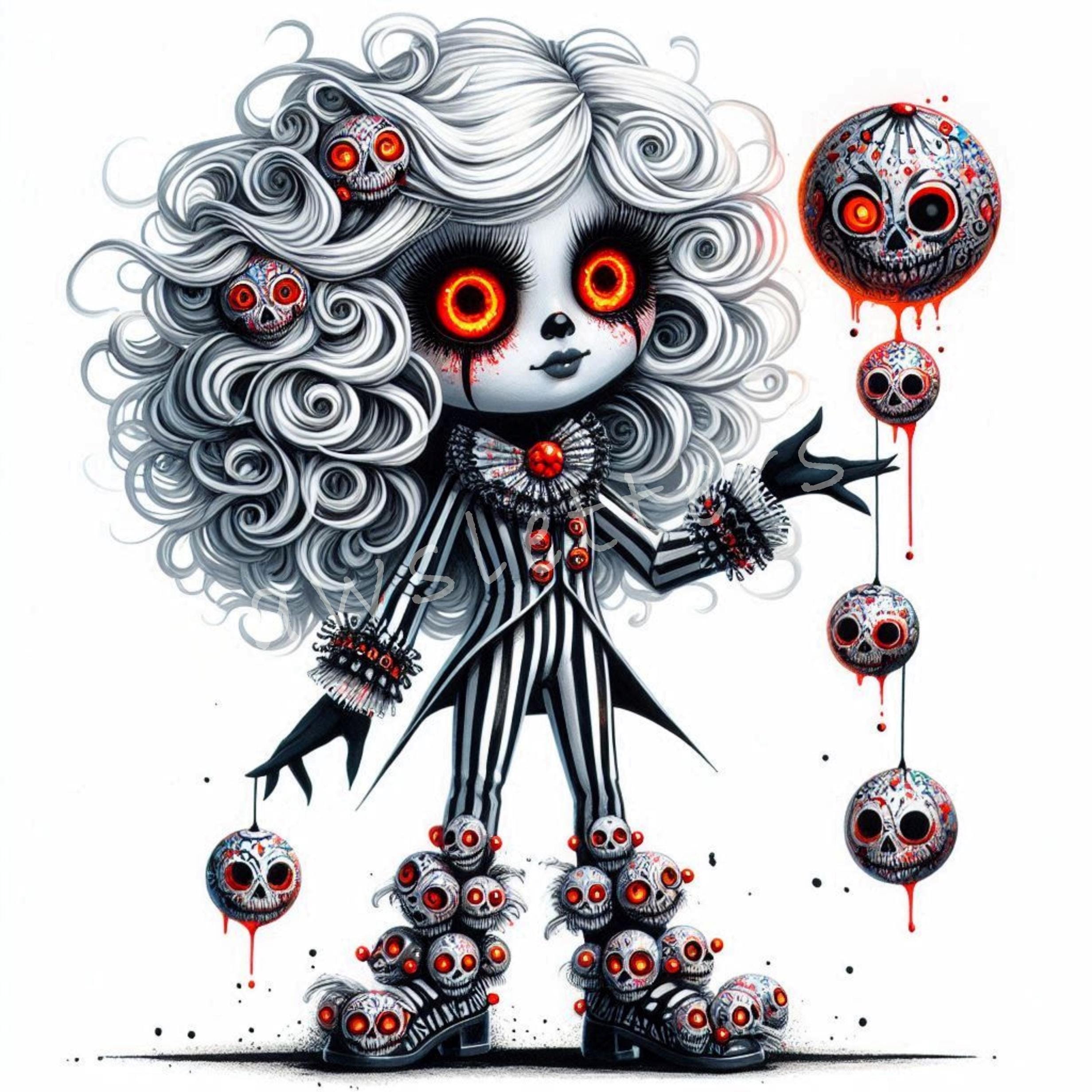 Skeleton Circus Performer Clip Art 10 High Res Watercolor Jpgs for Junk ...