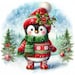 Christmas Penguin Clipart | Set of 10 | High Quality 300 DPI Jpegs ...