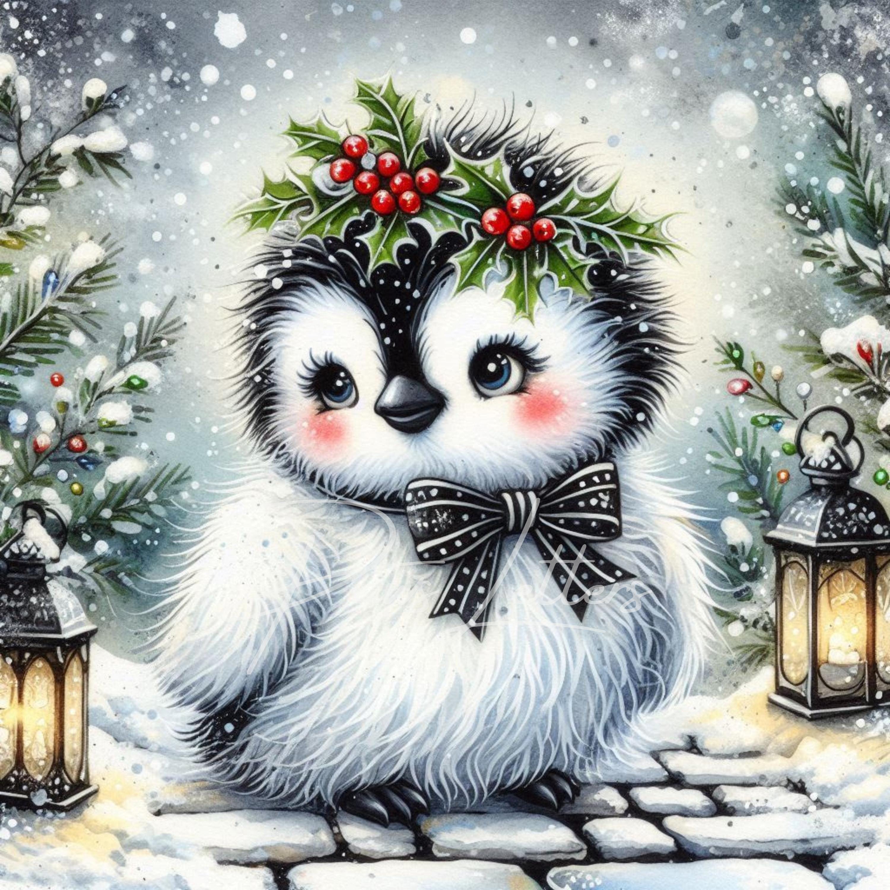 Christmas Animals Clip Art 10 High Res Watercolor Jpgs Winter Animals ...