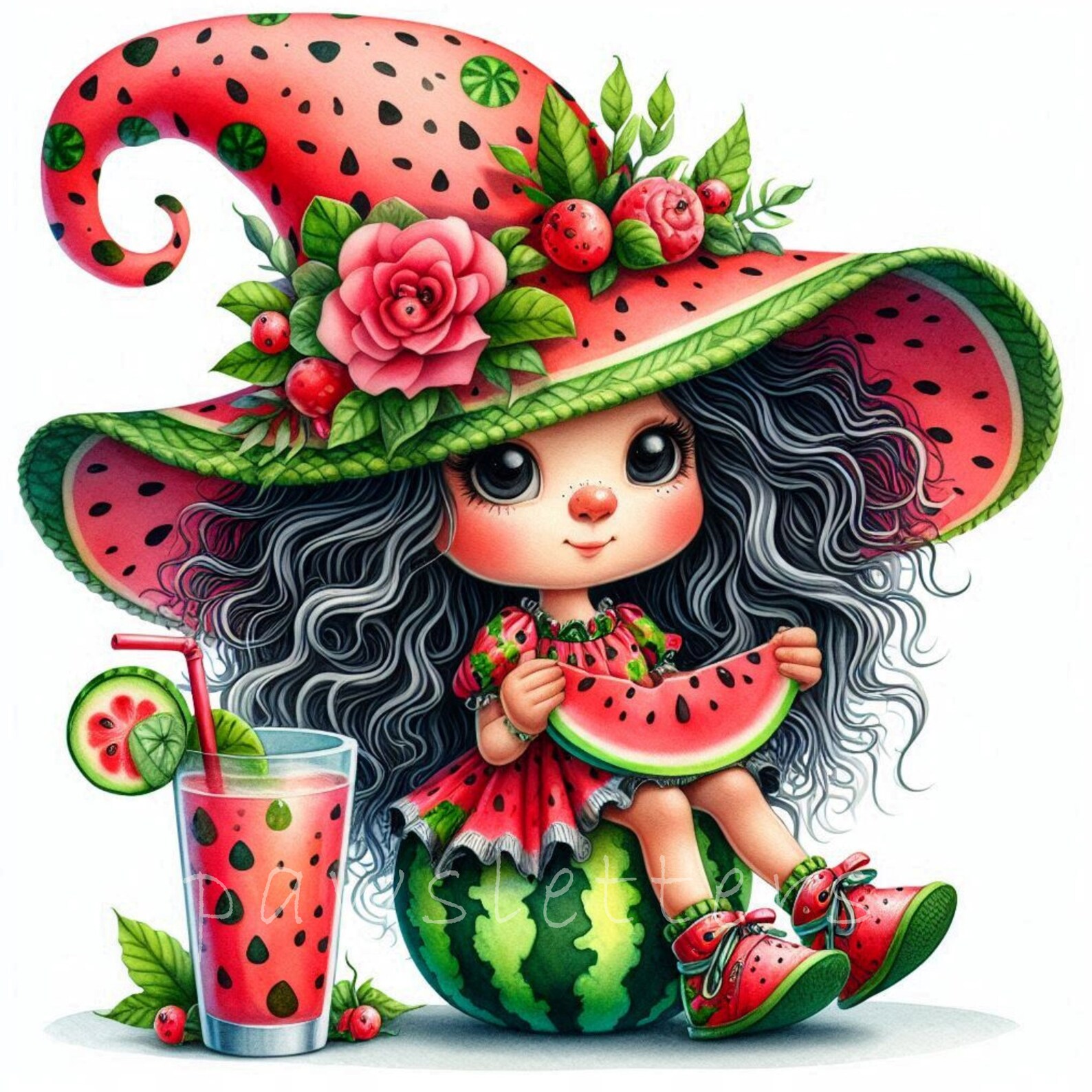 Sweet Watermelon Gnome Clipart Set of 10 High Quality 300 DPI Jpegs ...