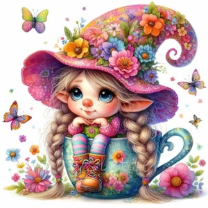 Spring Gnome Garden Clipart | Set of 10 | High Quality 300 DPI Jpegs ...