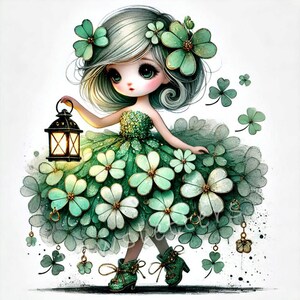 Shamrock Sprite Clipart | Set of 10 | High Quality 300 DPI Jpegs ...