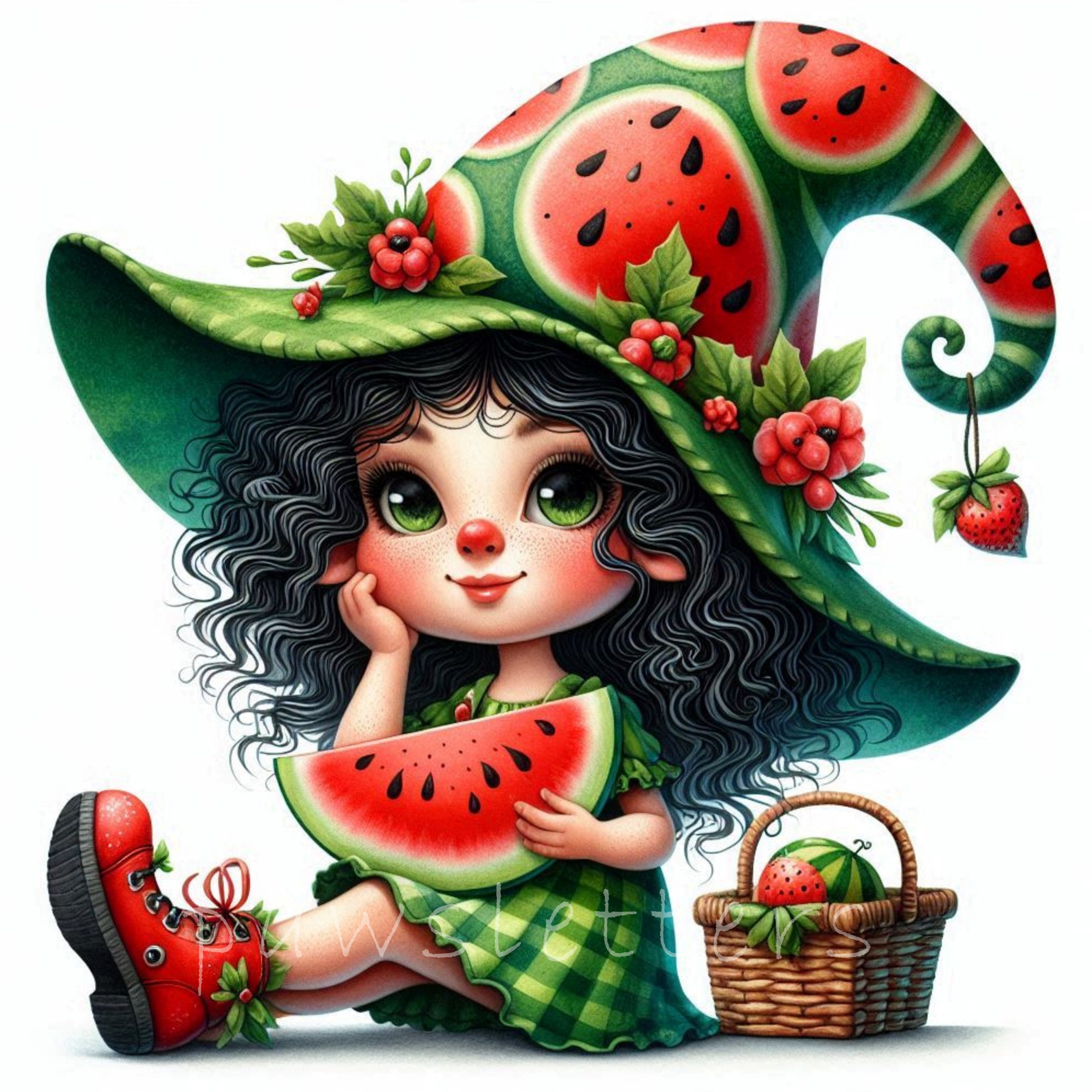 Sweet Watermelon Gnome Clipart Set of 10 High Quality 300 DPI Jpegs ...