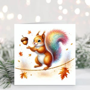 Autumn Squirrel Acrobat Clipart 10 High Res Watercolor Jpgs Cute Forest ...