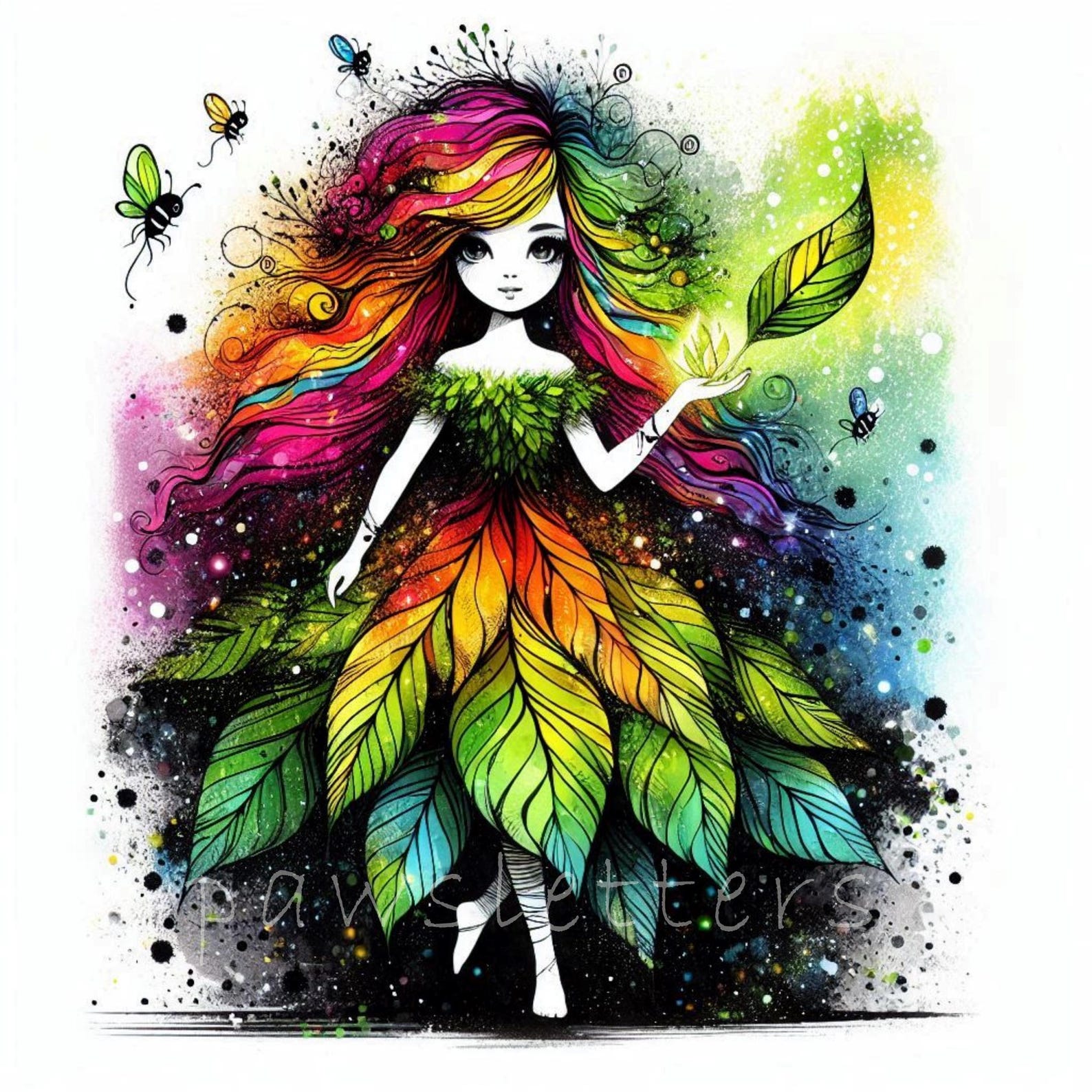 Enchanted Leaf Sprite Clipart | Set of 10 | High Quality 300 DPI Jpegs ...