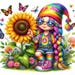Groovy Floral Gnomes Clipart | Set of 10 | High Quality 300 DPI Jpegs ...