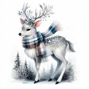 Winter Wonderland Deer Clipart | Set of 10 | High Quality 300 DPI Jpegs ...
