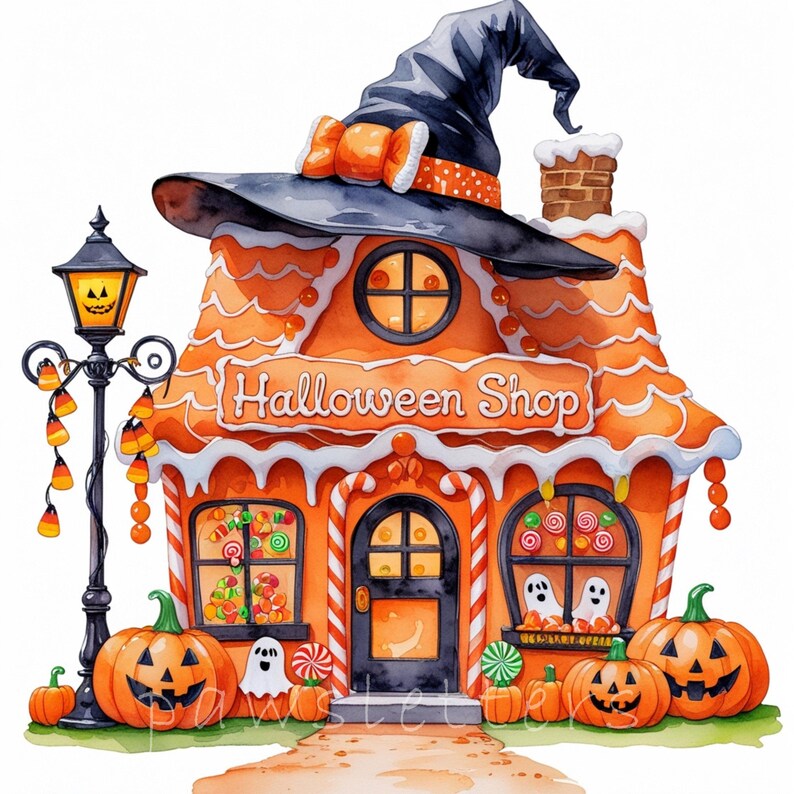 Halloween Gingerbread Ghoul Shop Clip Art | 10 High Res Spooky Sweet ...