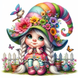 Spring Gnome Garden Clipart | Set of 10 | High Quality 300 DPI Jpegs ...