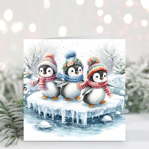 Ice Skating Penguins Clipart 10 High Res Watercolor Jpgs for Junk ...