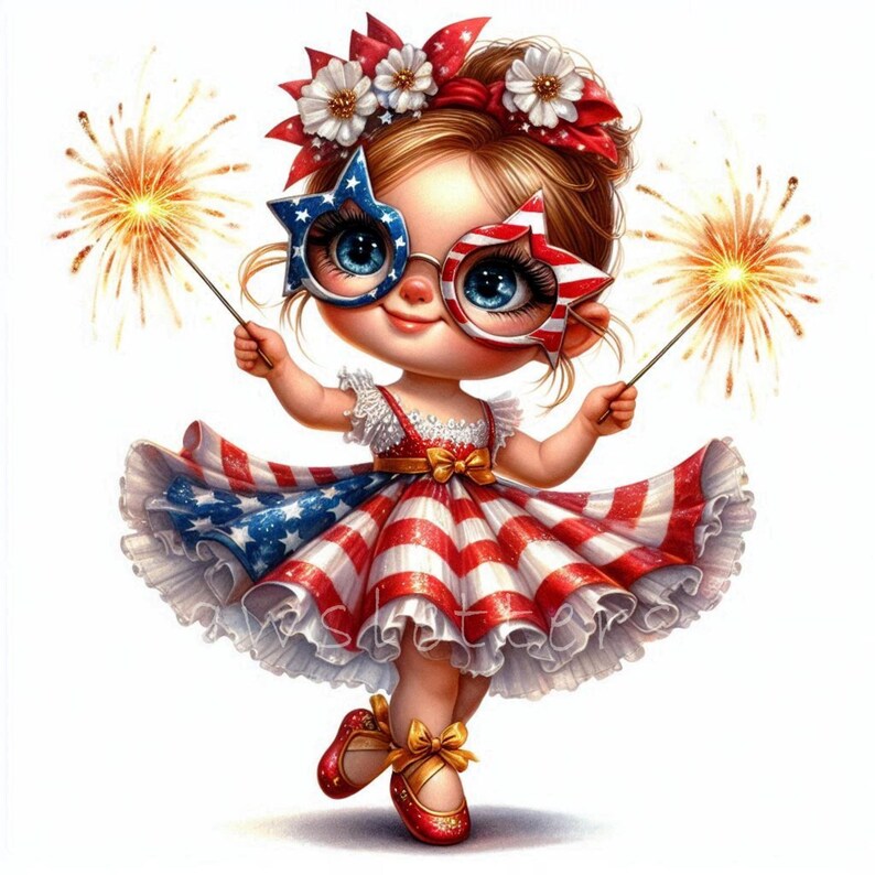 Patriotic Gnome Clipart Bundle, Fourth of July American Pride, 4th of ...