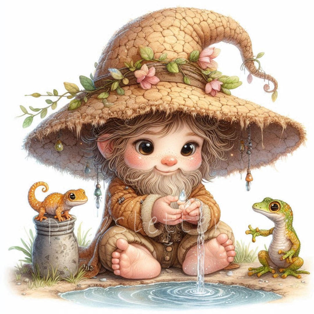 Gecko Pal Gnomes Clipart | Set of 10 | High Quality 300 DPI Jpegs ...