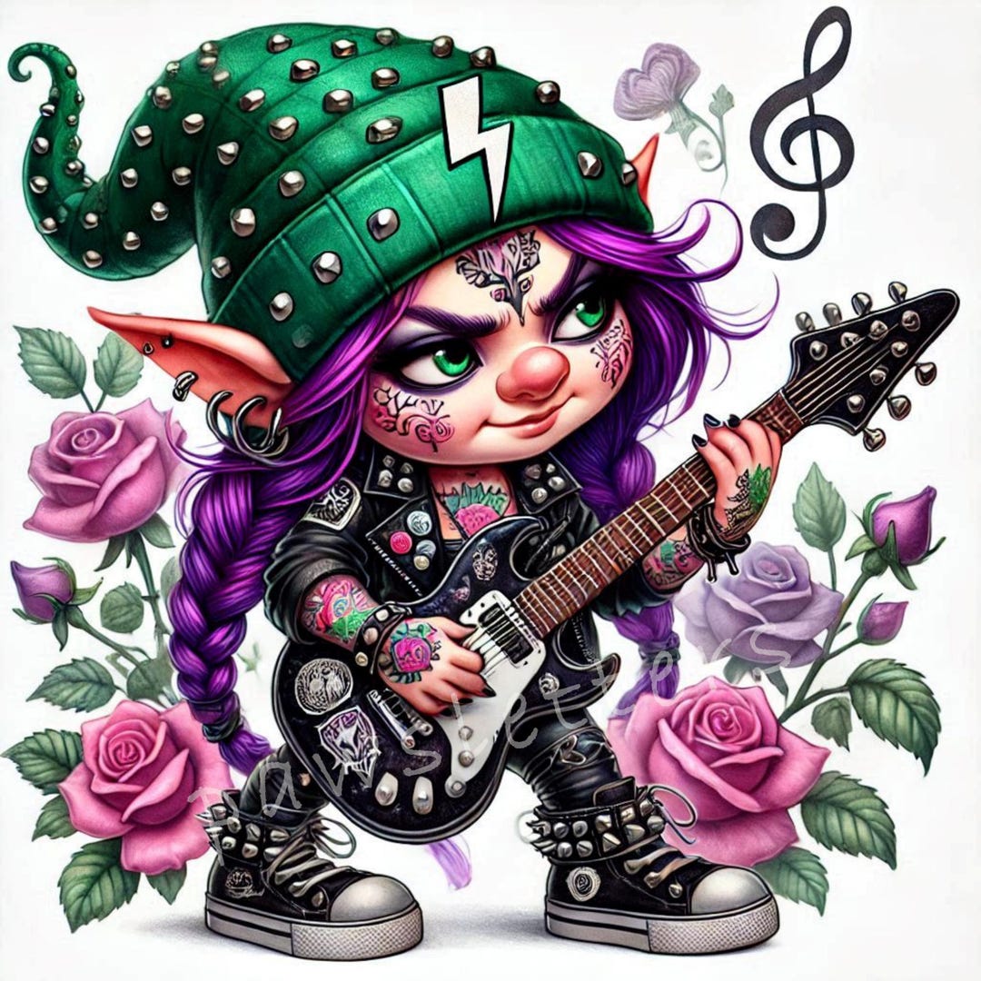 Funky Gnome Clipart Set of 10 High Quality 300 DPI Jpegs Rock and Roll ...