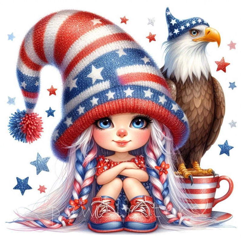 Gnome 4th of July Clipart Set of 10 High Quality 300 DPI Jpegs ...