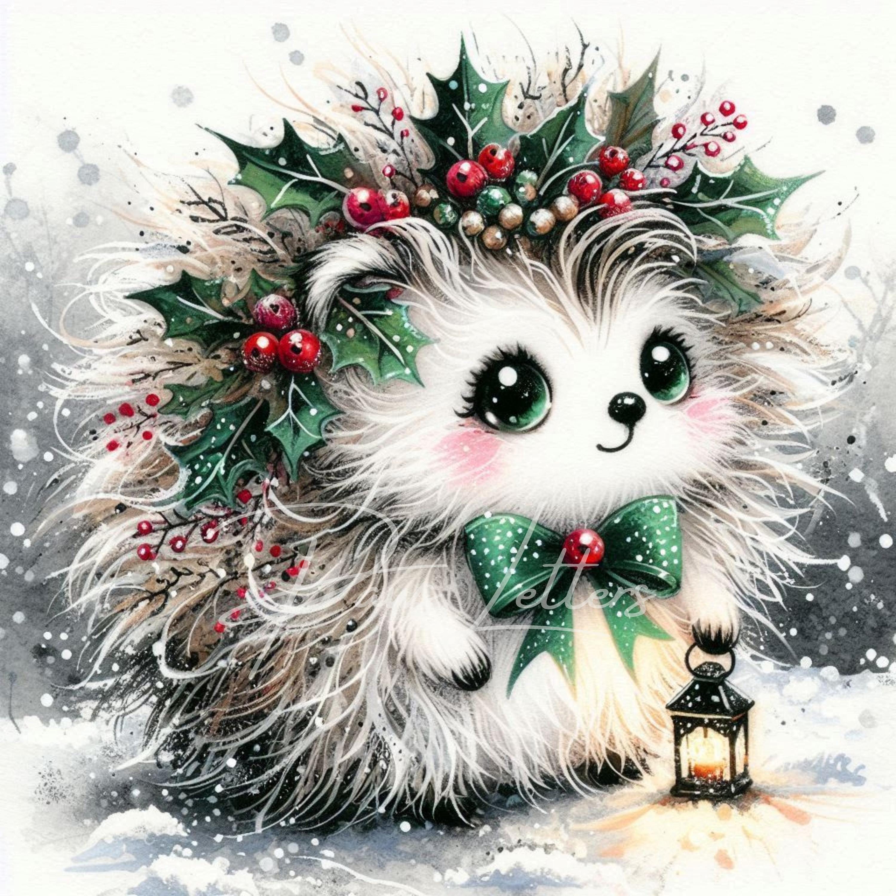Christmas Animals Clip Art 10 High Res Watercolor Jpgs Winter Animals ...