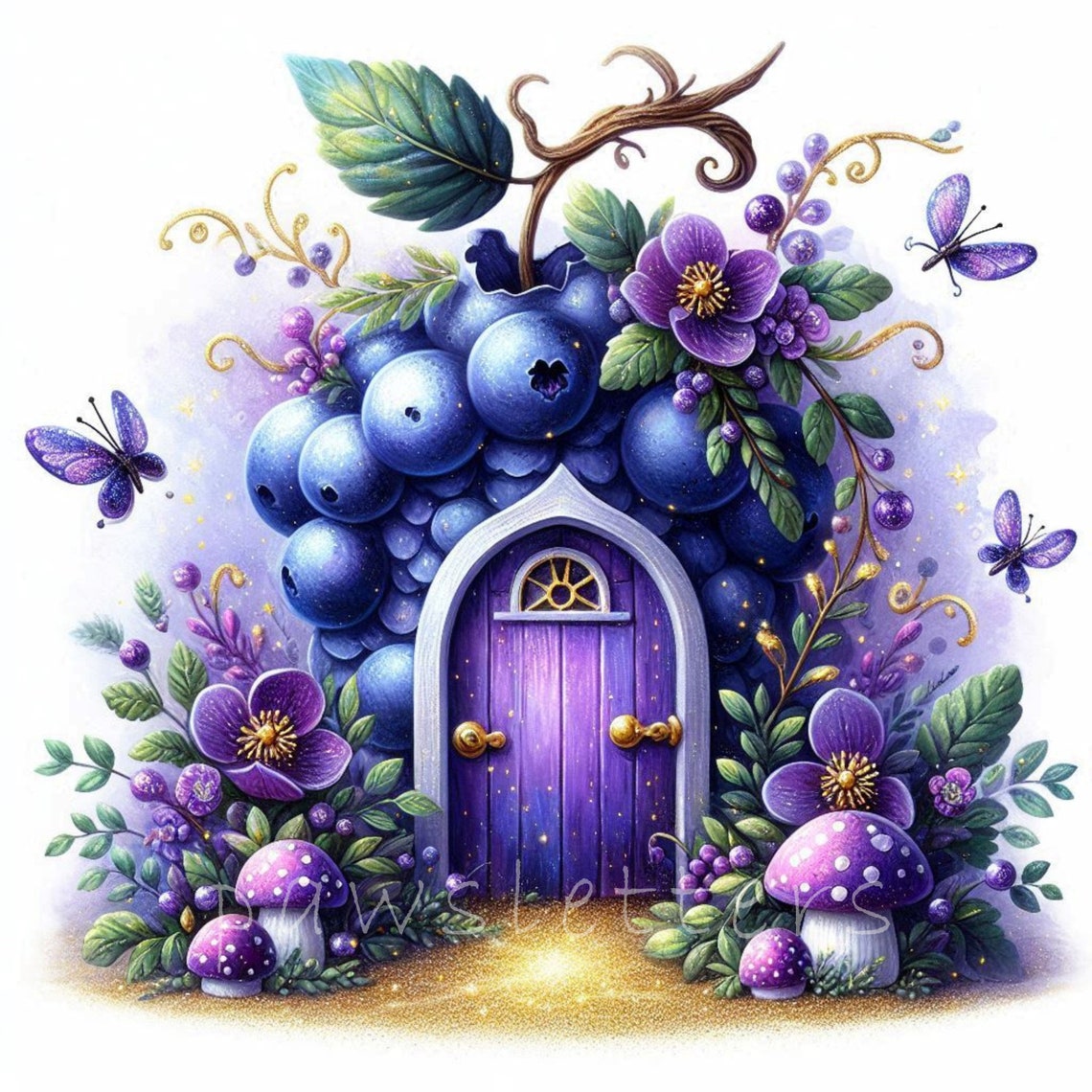 Whimsical Blueberry House Clipart Set of 10 High Quality 300 DPI Jpegs ...