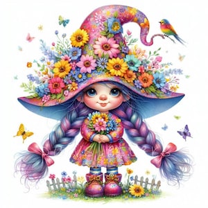 Spring Gnome Garden Clipart | Set of 10 | High Quality 300 DPI Jpegs ...