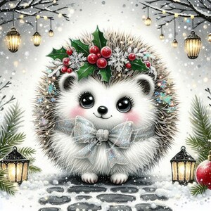 Christmas Animals Clip Art 12 High Res Watercolor Jpgs Winter Animals ...