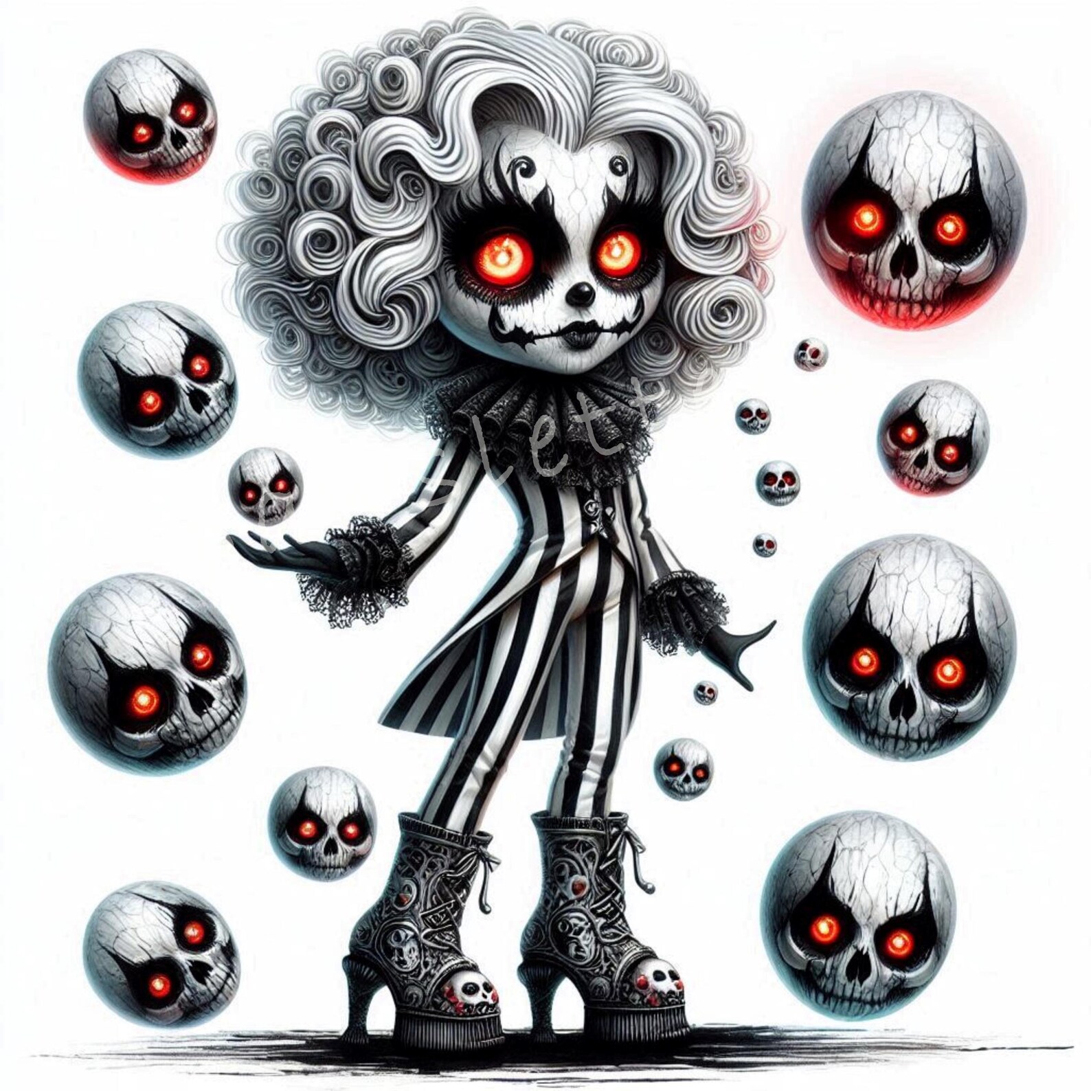 Skeleton Circus Performer Clip Art 10 High Res Watercolor Jpgs for Junk ...