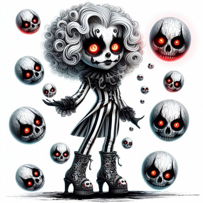 Skeleton Circus Performer Clip Art 10 High Res Watercolor Jpgs for Junk ...