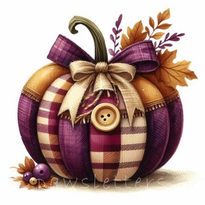 Plaid Pumpkin Clipart | Set of 10 | High Quality 300 DPI Jpegs ...
