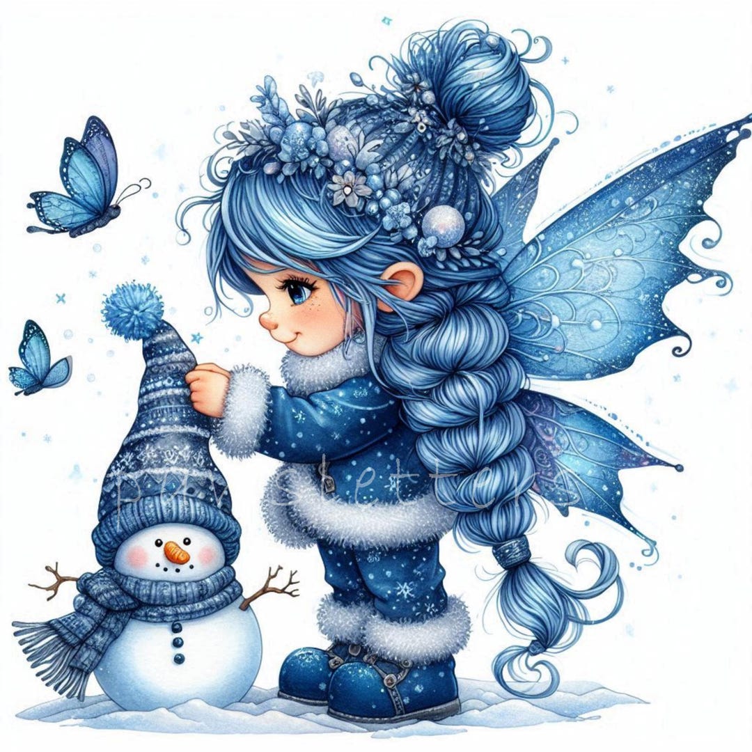 Midnight Fairy Gnomes Clip Art 10 High Res Watercolor Jpgs for Junk ...