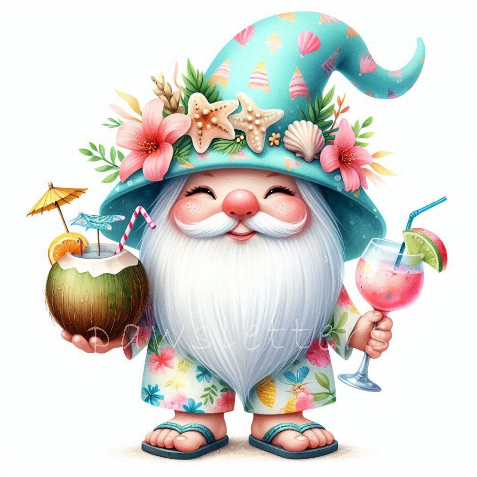 Summer Beach Gnome Clipart | Set of 10 | High Quality 300 DPI Jpegs ...