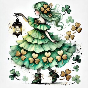 Shamrock Sprite Clipart | Set of 10 | High Quality 300 DPI Jpegs ...