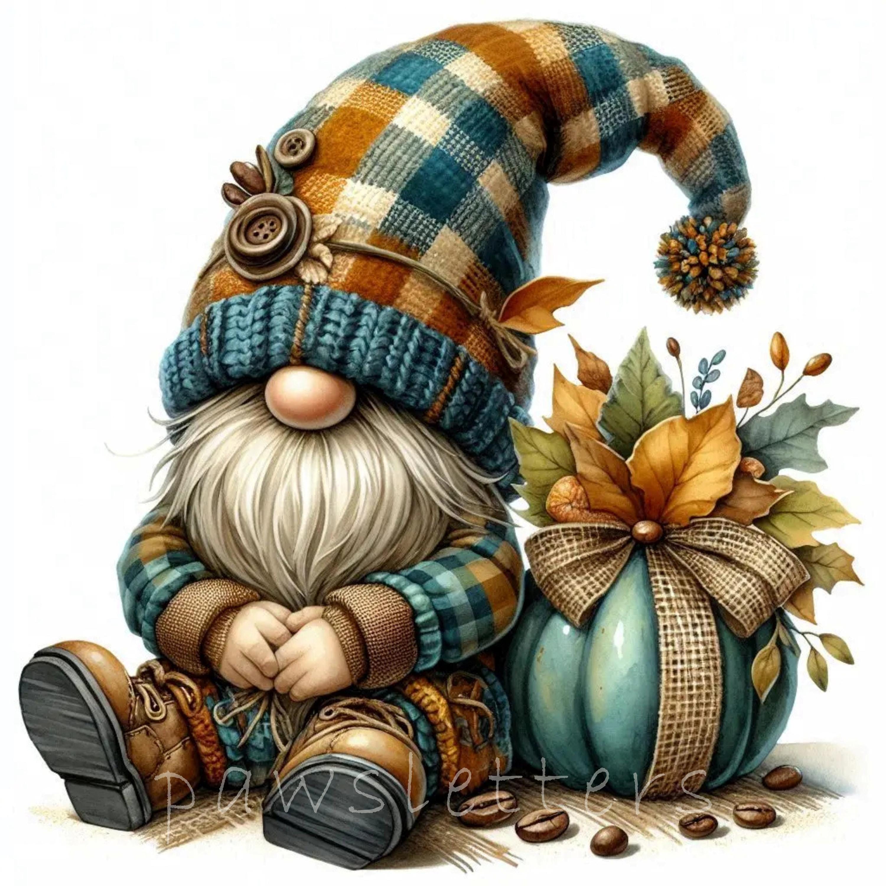 Plaid Pumpkin Gnome Clipart | Set of 10 | High Quality 300 DPI Jpegs ...