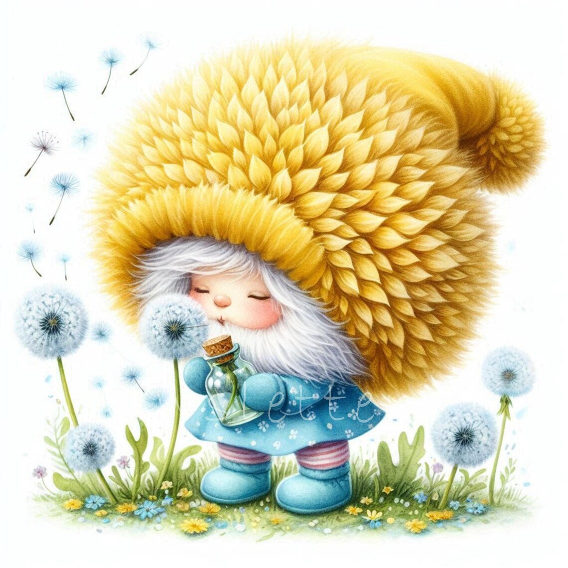 Dandelion Wish Gnome Clipart | Set of 10 | High Quality 300 DPI Jpegs ...