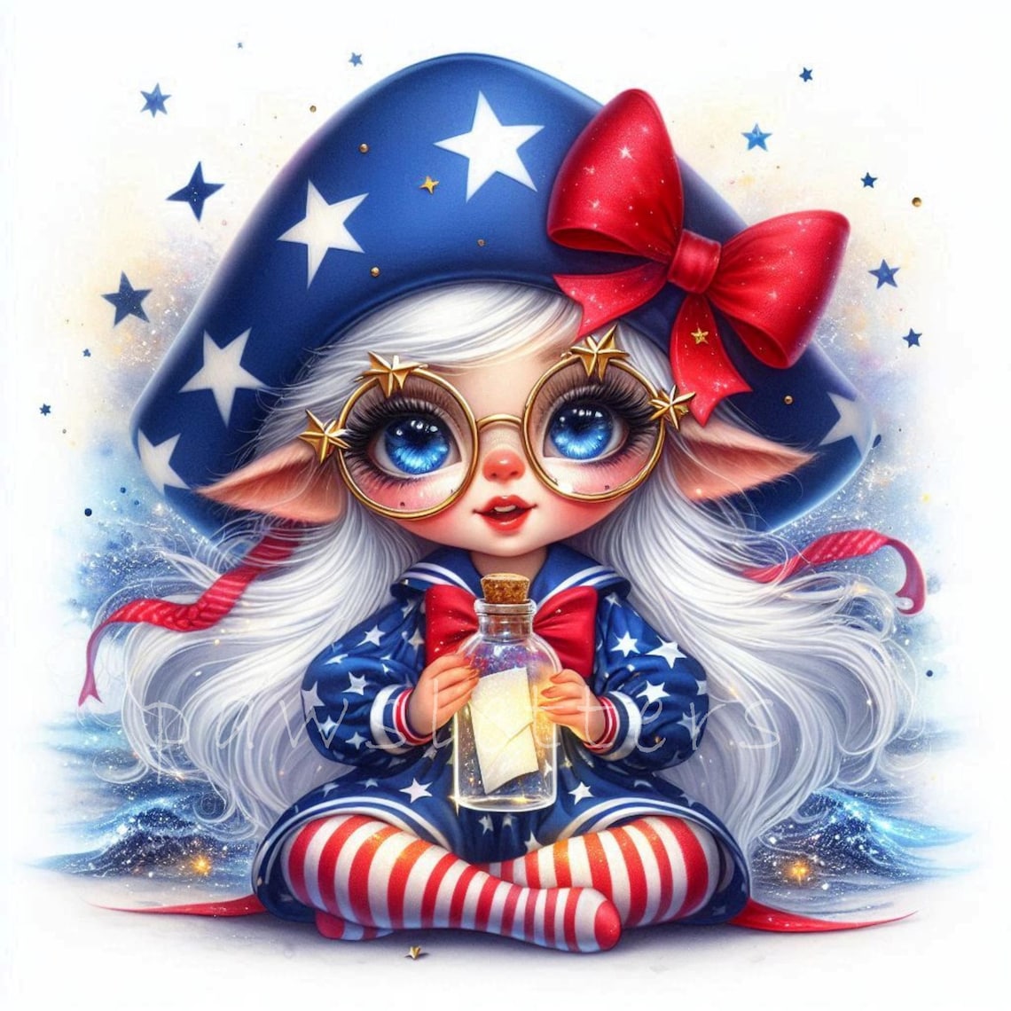 Patriotic Gnome Clipart Bundle, Fourth of July American Pride, 4th of ...