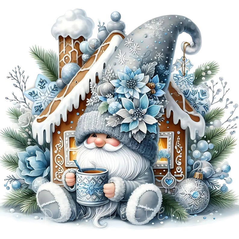 Cozy Winter Gnomes Clipart | 10 High Quality 300 DPI Jpegs | Watercolor ...