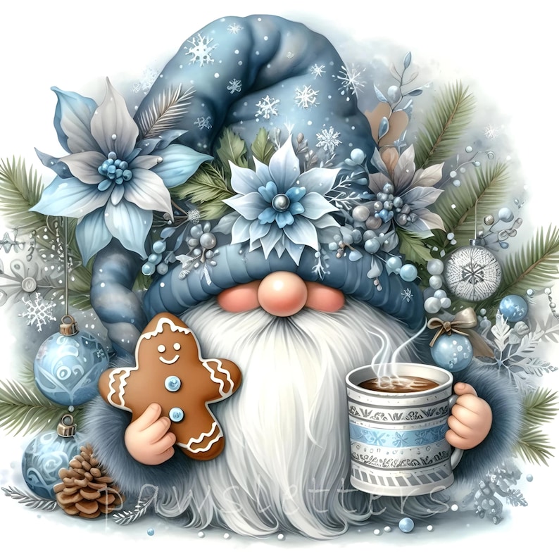 Cozy Winter Gnomes Clipart | 10 High Quality 300 DPI Jpegs | Watercolor ...