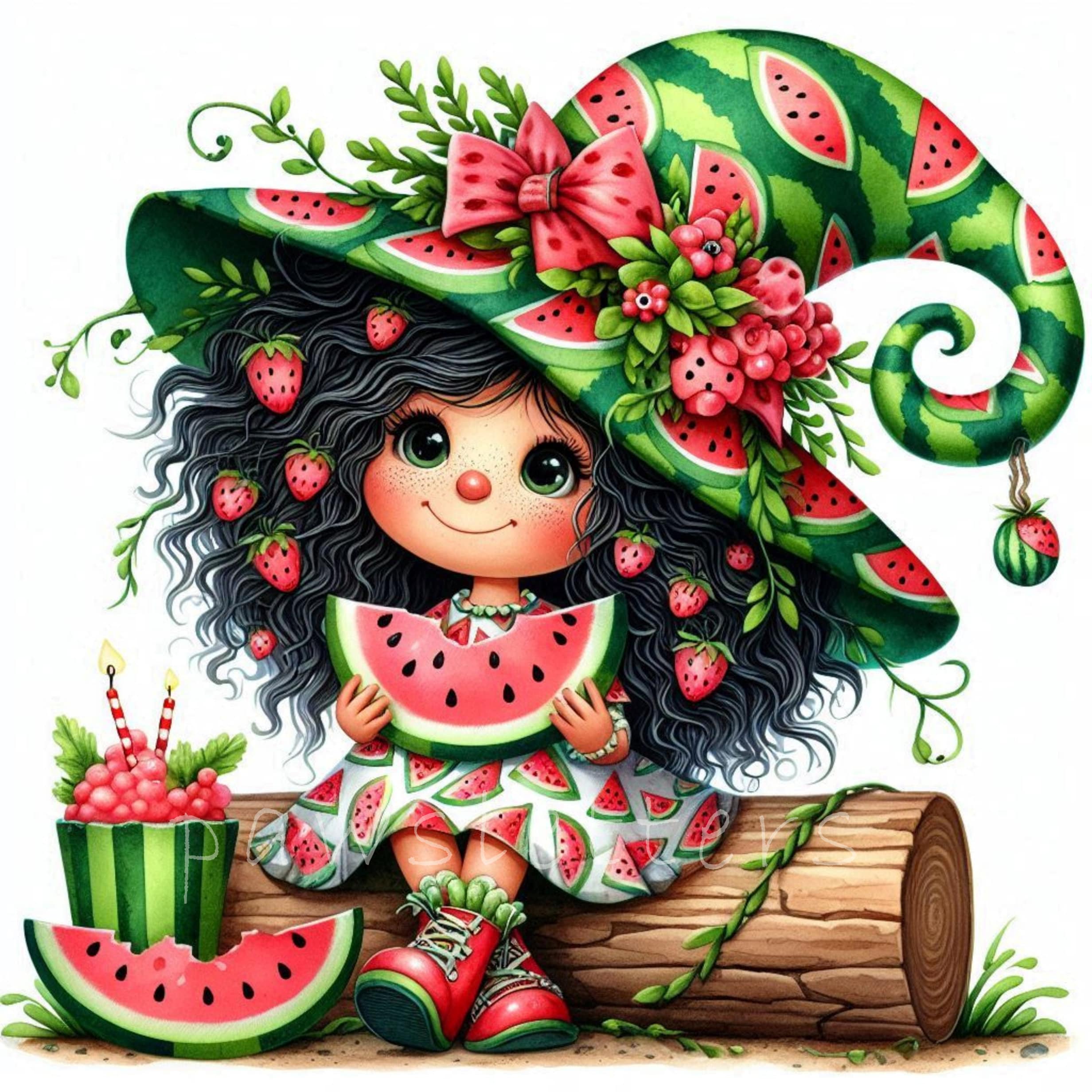 Sweet Watermelon Gnome Clipart Set of 10 High Quality 300 DPI Jpegs ...