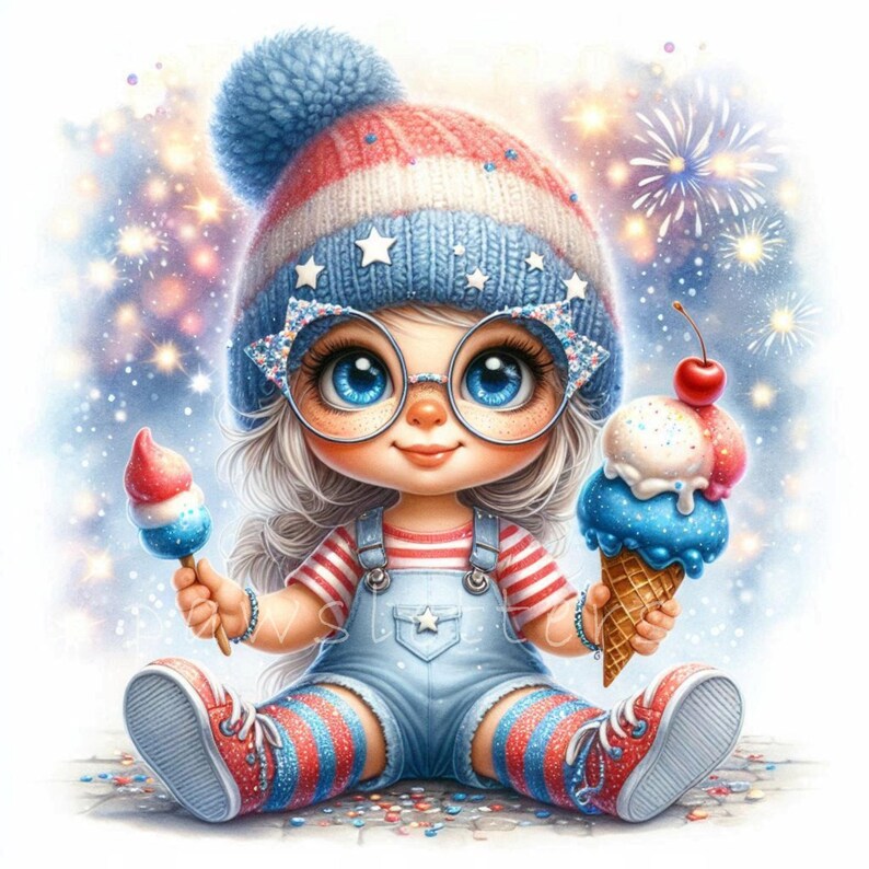 Patriotic Gnome Clipart Bundle, Fourth of July American Pride, 4th of ...