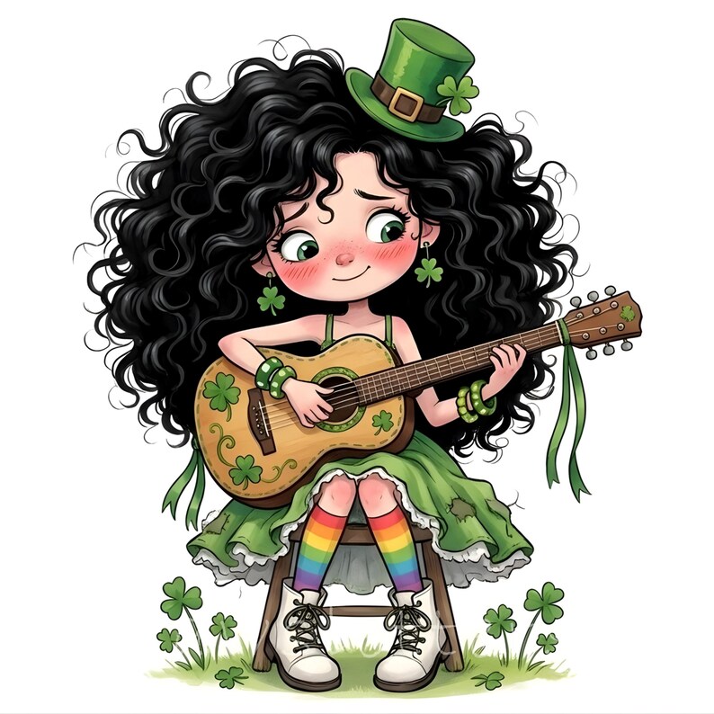13 JPG St Patricks Day Leprechaun Girl Clipart –shamrock Princess Lucky ...