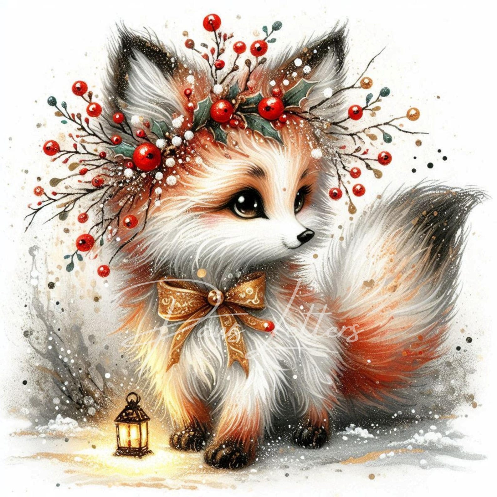 Christmas Animals Clip Art 10 High Res Watercolor Jpgs Winter Animals ...