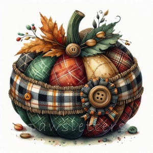 Plaid Pumpkin Clipart | Set of 10 | High Quality 300 DPI Jpegs ...